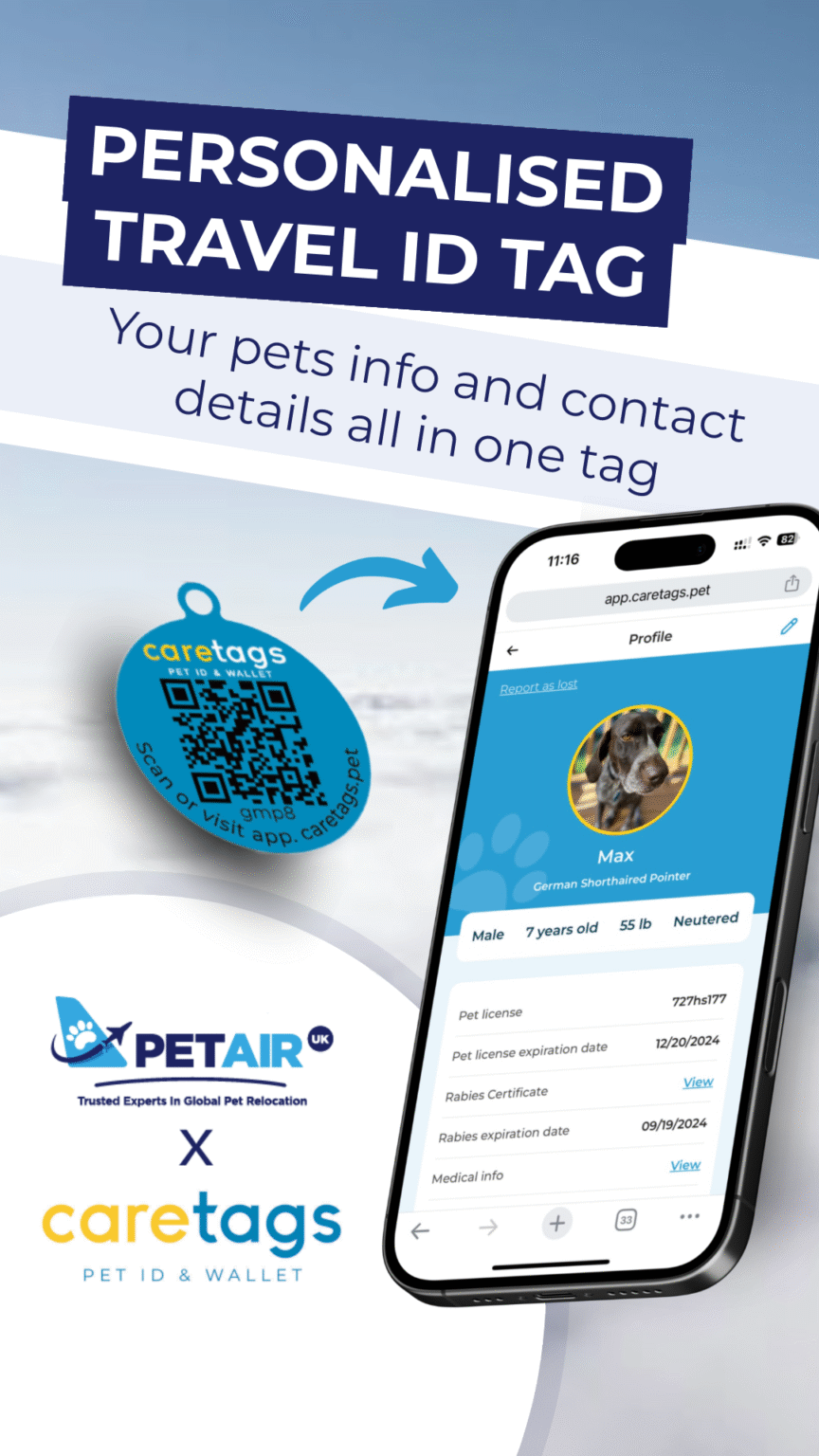 CareTags: Smart Pet Travel Tags | Safe, Less Stress | PetAir UK